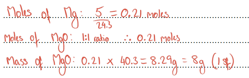 Reacting Masses Questions – Mr Cole Chemistry