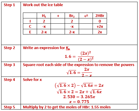 Calculations Using Kc Questions – Mr Cole Chemistry